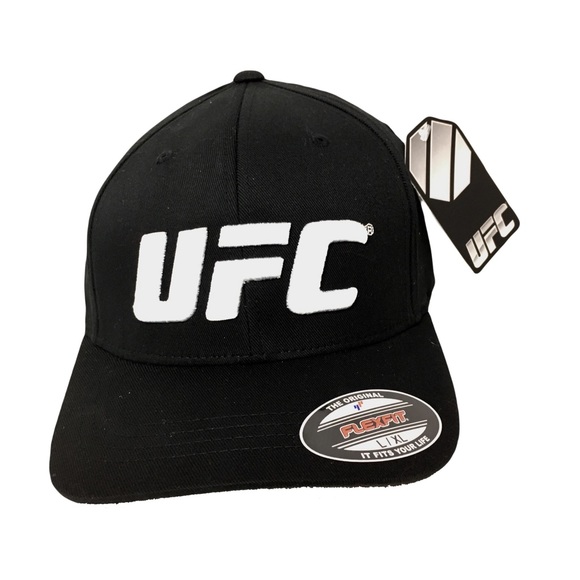 UFC | Accessories | Ufc Black Logo Flexfit Hat Cap Size Lxl | Poshmark
